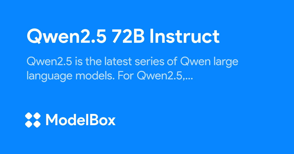 Qwen2.5 72B Instruct | ModelBox